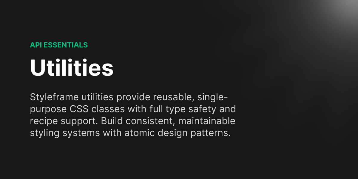 Utilities - styleframe